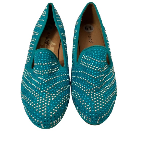 BAMBOO | Shoes | Bamboo Turquoise Blue Rhinestone And Silver Studes ...